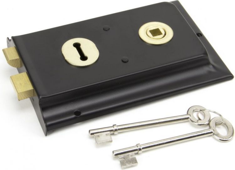 Pewter Rim Lock & Cast Iron Cover - Silver Rim Locks