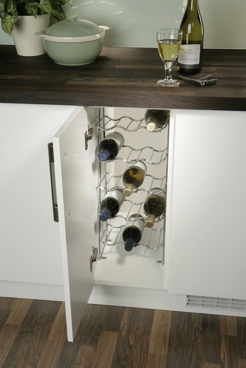 Wine Rack, Five Tier, Chrome Wire, for Base Cabinets, cabinet width ...